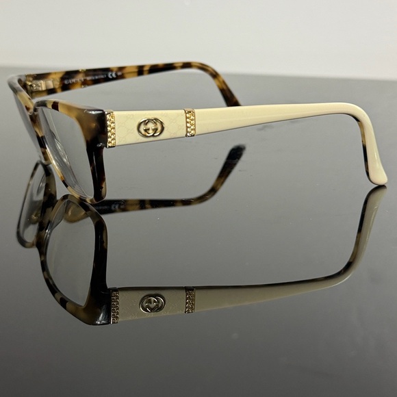 Gucci | Accessories | Gucci Tortoise Shell Diamond And Beige Glasses Rx ...
